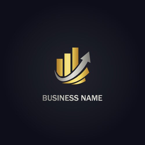 Business finance round trading gold company logo Vector Image