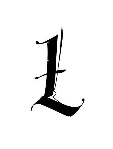 Letter l in the gothic style alphabet symbol Vector Image
