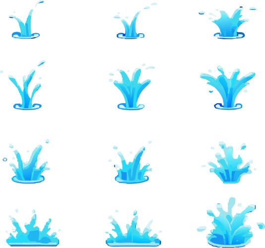 Water Splash Sequence Vector Images (96)