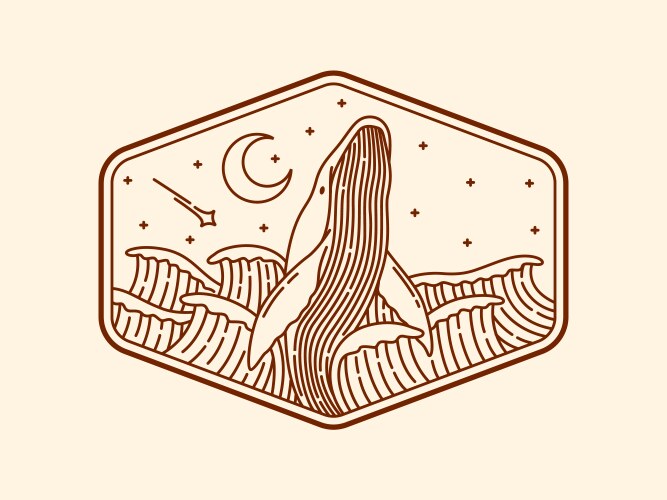 Beautiful nature line art template Royalty Free Vector Image