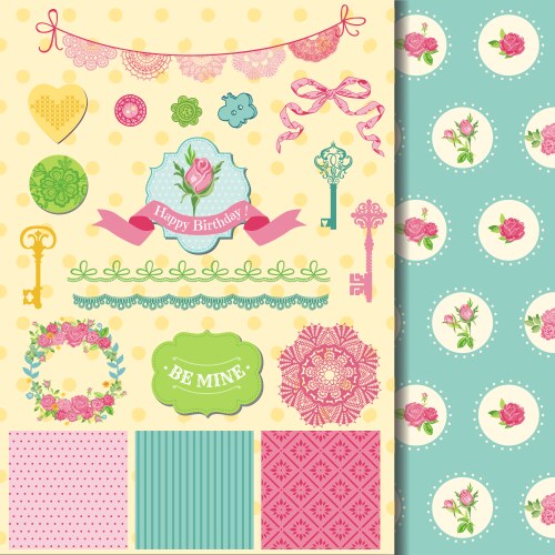 Shabby chic rose seamless pattern background Vector Image