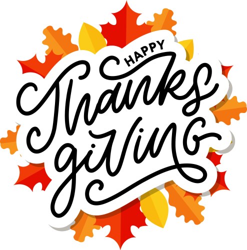 Thanksgiving text with floral vignette Royalty Free Vector