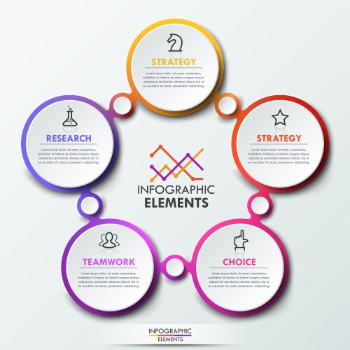 5 parts infographic design and marketing icons Vector Image