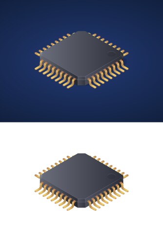 Processor unit concept isolated on white Vector Image