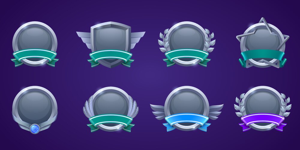 Win badge for game ui design Royalty Free Vector Image