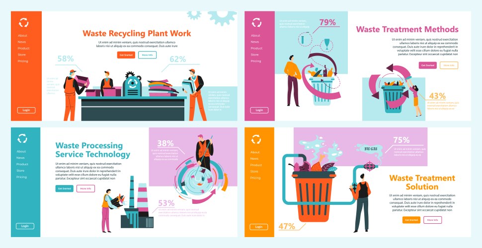 Waste recycling infographic concept Royalty Free Vector