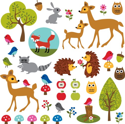 Woodland tribal animals volume 2 Royalty Free Vector Image