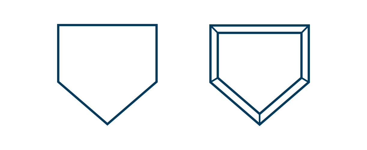 Baseball home plate icon template Royalty Free Vector Image