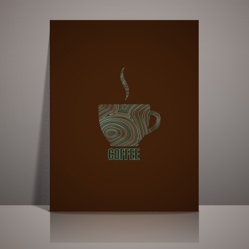 Restaurant menu design with coffee cup on wood Vector Image