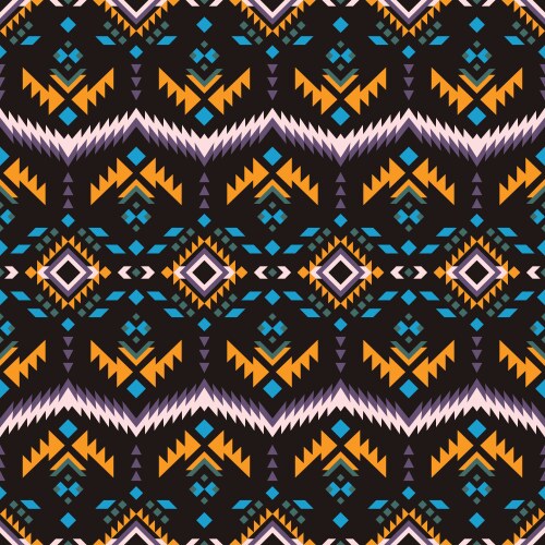 Seamless colorful aztec pattern with birds Vector Image