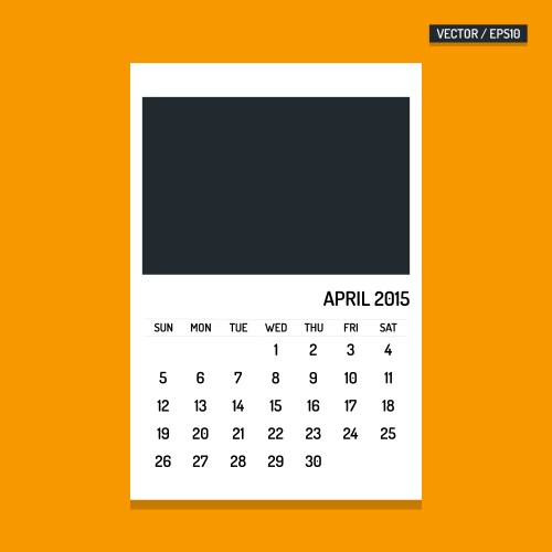 Calendar template Royalty Free Vector Image - VectorStock