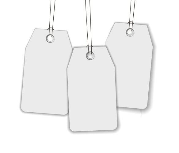 Realistic paper price tag with text sale stock Vector Image