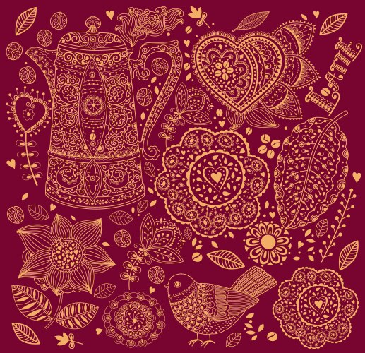 Decorative coffee background Royalty Free Vector Image