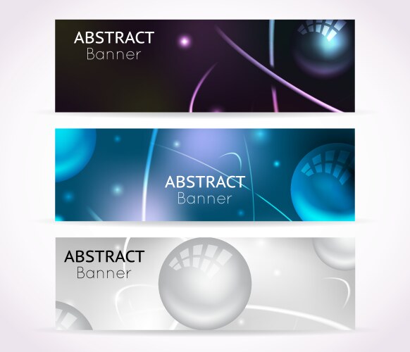 Quantum physics horizontal banners Royalty Free Vector Image