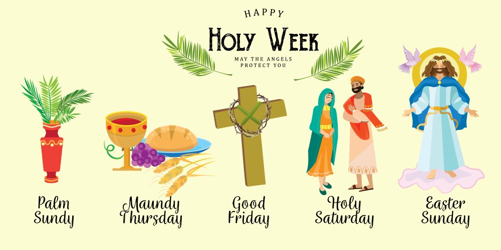 Holy week last supper of jesus christ thursday Vector Image
