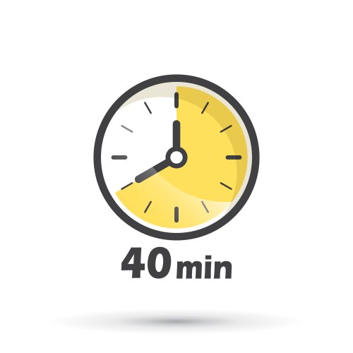 40 minutes on stopwatch icon in flat style clock Vector Image