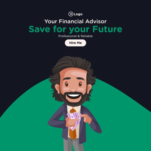 Banner design of your financial advisor Royalty Free Vector