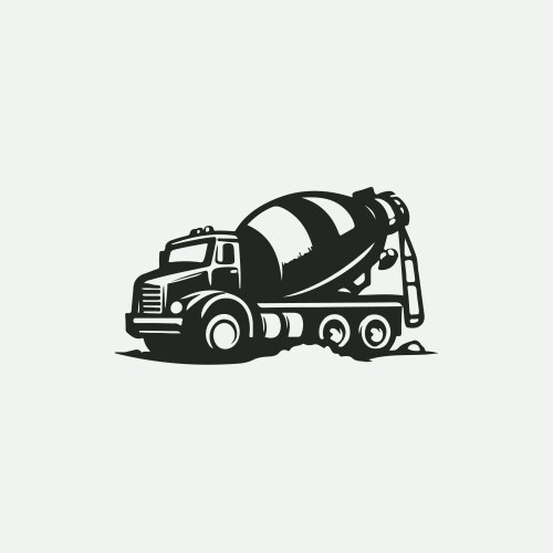 Concrete mixer truck logo Royalty Free Vector Image