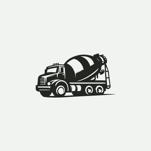 Concrete mixer truck logo Royalty Free Vector Image
