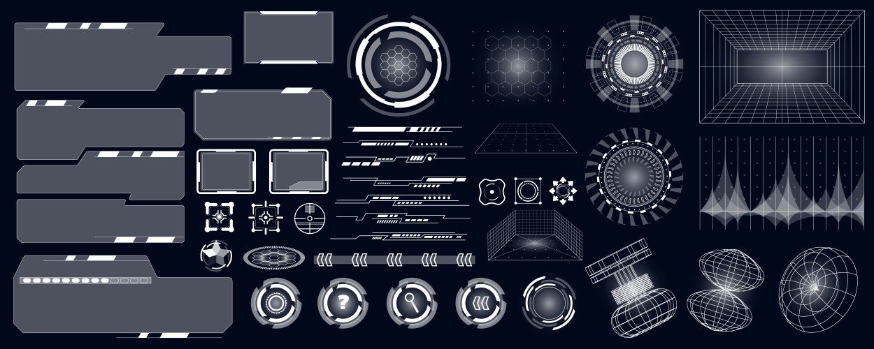 Cyberpunk decals set of stickers Royalty Free Vector Image