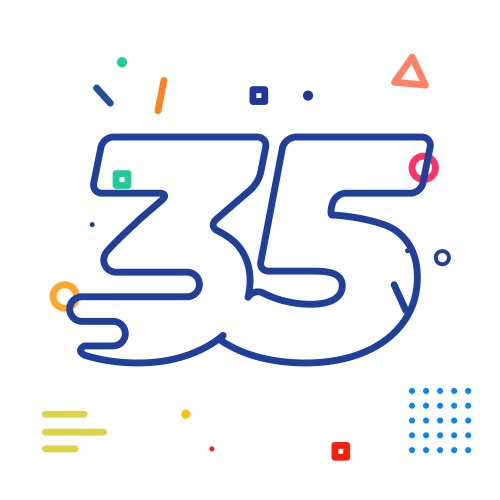 Number 35 abstract speed icon Royalty Free Vector Image