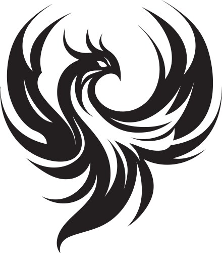 Rebirth fire emblem emblematic phoenix resilience Vector Image