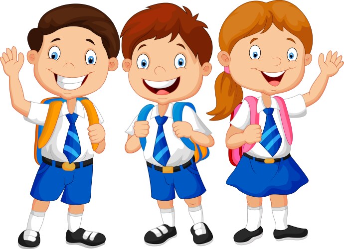 School children going to Royalty Free Vector Image