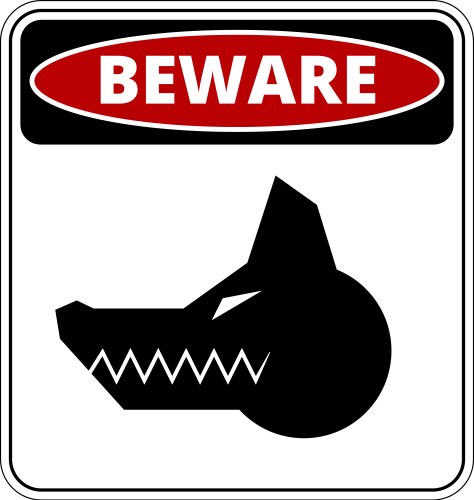 Beware of dog sign Royalty Free Vector Image - VectorStock