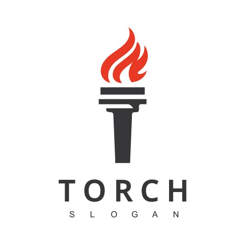 Burning torch fire flame logo design – Royalty-Free Vector | VectorStock