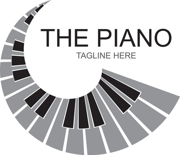 Piano logo design template Royalty Free Vector Image