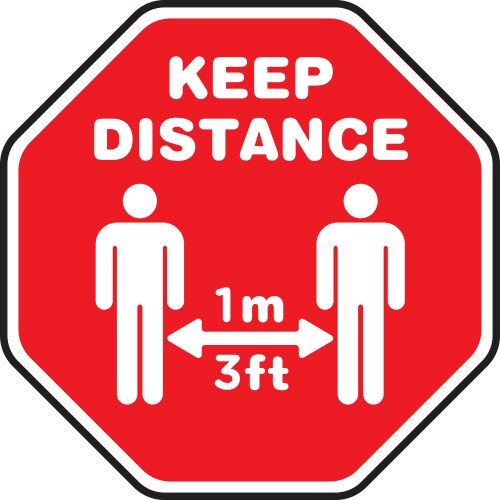 Social distancing signage or floor sticker Vector Image