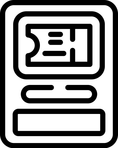 Ticket terminal icon outline travel Royalty Free Vector