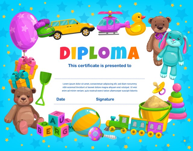 Kindergarten Certificate Border Vector Images (over 1,200)