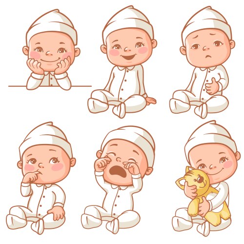 Set with baby stickers Royalty Free Vector Image