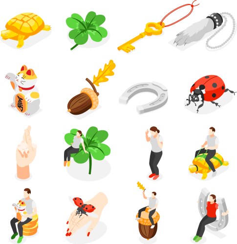 Set of lucky symbols Royalty Free Vector Image