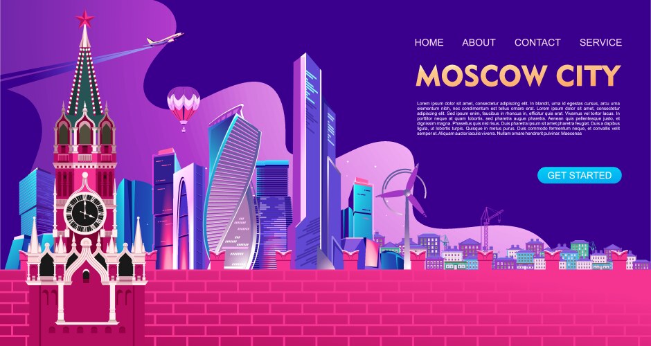 Banner with kremlin in moscow russian landmark Vector Image