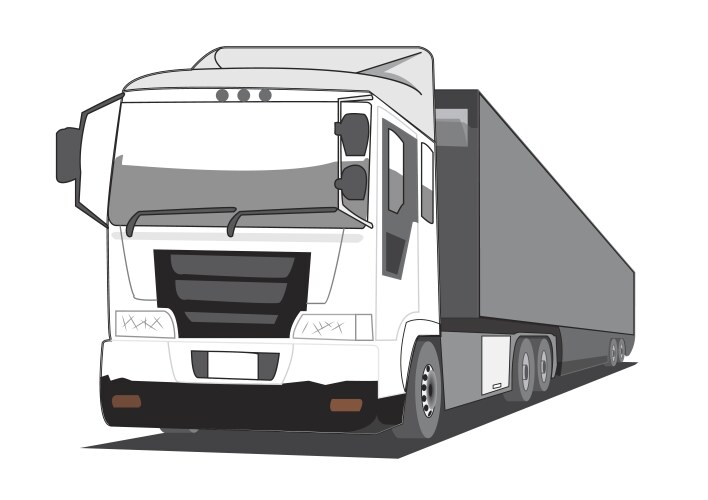 Truck and trailer Royalty Free Vector Image - VectorStock