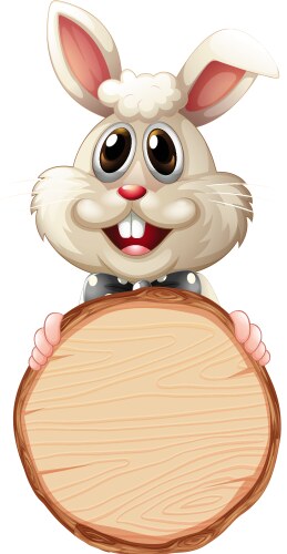Board template with cute rabbit on white Vector Image