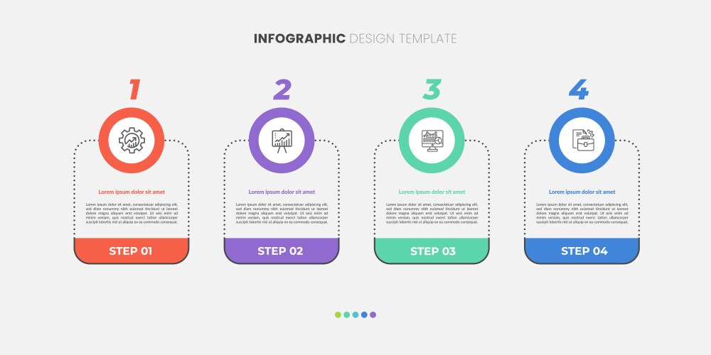 Infographic 4 step timeline journey calendar Vector Image
