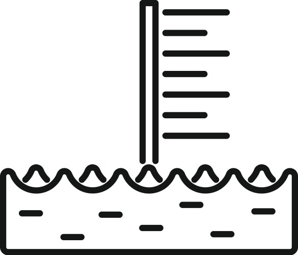 Global sea level rise icon outline coastal Vector Image