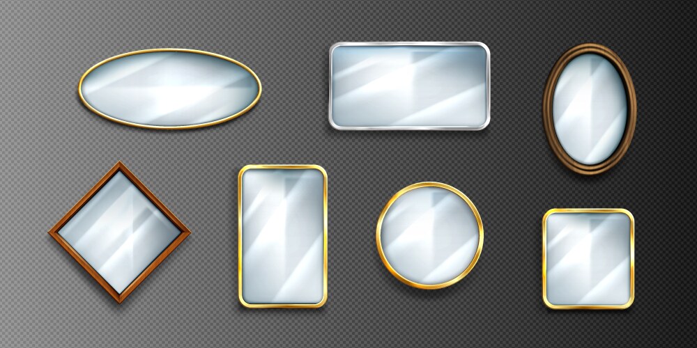 Home mirrors asymmetrical rounded Royalty Free Vector Image