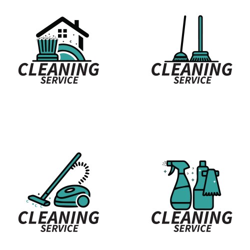 Professional cleaning company logo Royalty Free Vector Image