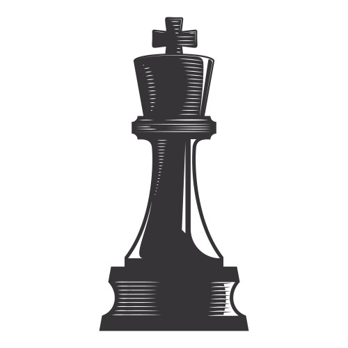 Chess Figures - Line Art Royalty Free Vector Image