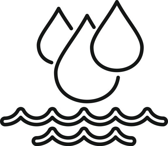 Sea level rise coastal icon outline global Vector Image