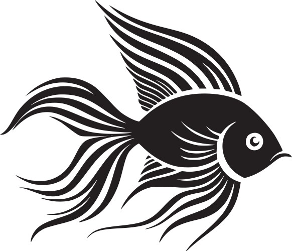 Angelfish - black and white Royalty Free Vector Image