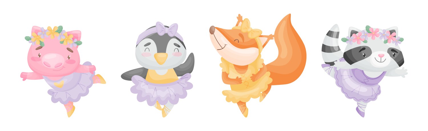 Animals ballet dancer in tutu skirt and pointe Vector Image