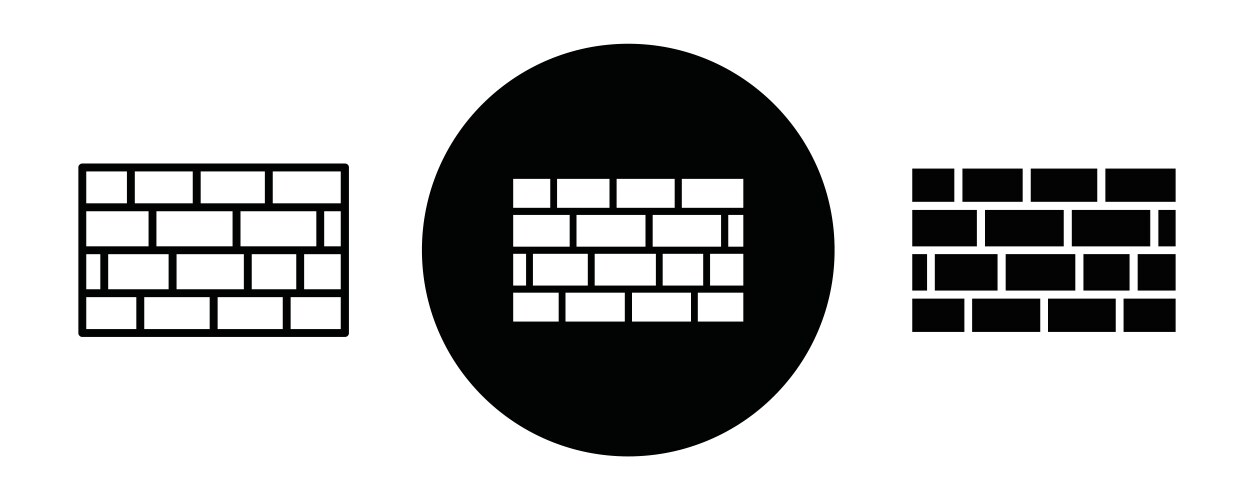 Brick wall icon symbol set collection Royalty Free Vector
