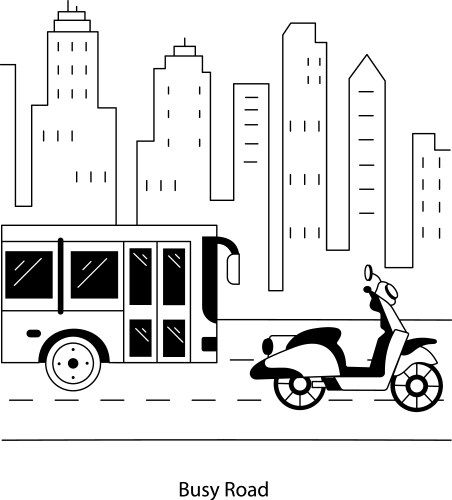 Busy road Royalty Free Vector Image - VectorStock