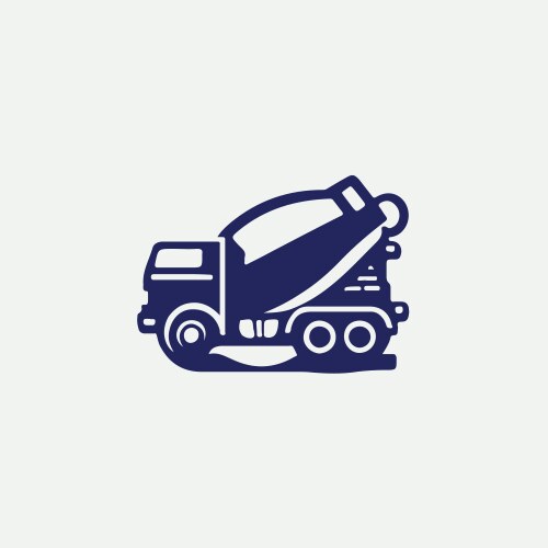 Concrete mixer truck logo Royalty Free Vector Image