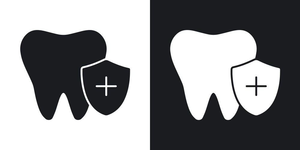 Dental insurance icon set on white background Vector Image